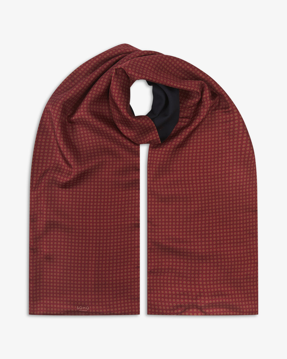 Wool-Silk Dress Scarf in Maroon Green & Pink Geometric | Soho Scarves
