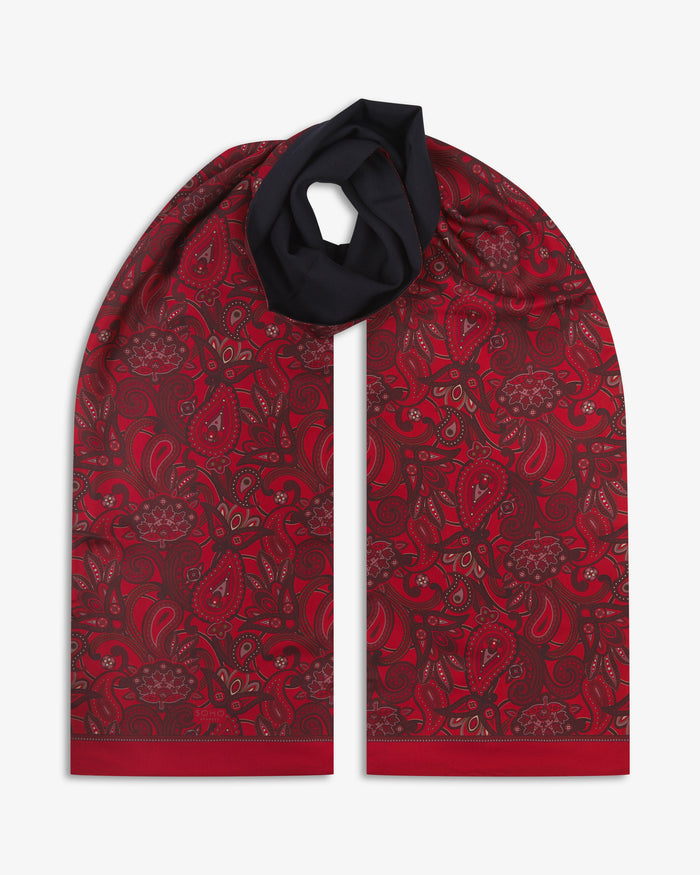 Wool-Silk Dress Scarf in Red Paisley | Soho Scarves