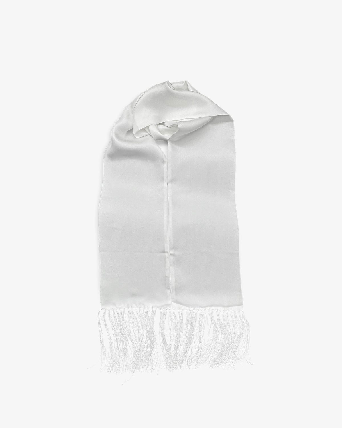 Silk Aviator Scarf | Plain White | The Air White