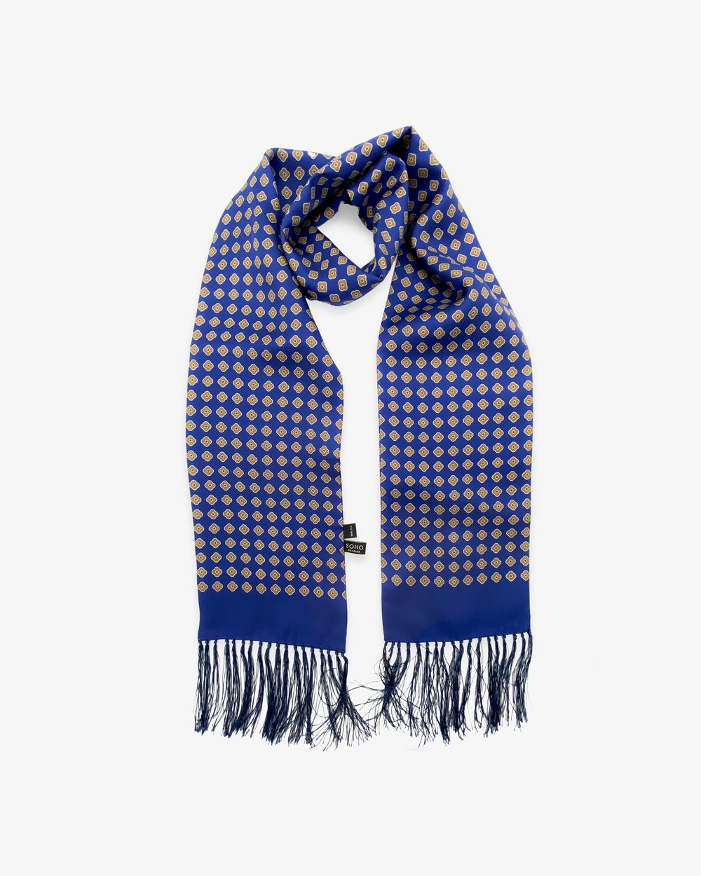 Men's Silk Aviator Scarf | Blue & Pink Floral | The Auburn