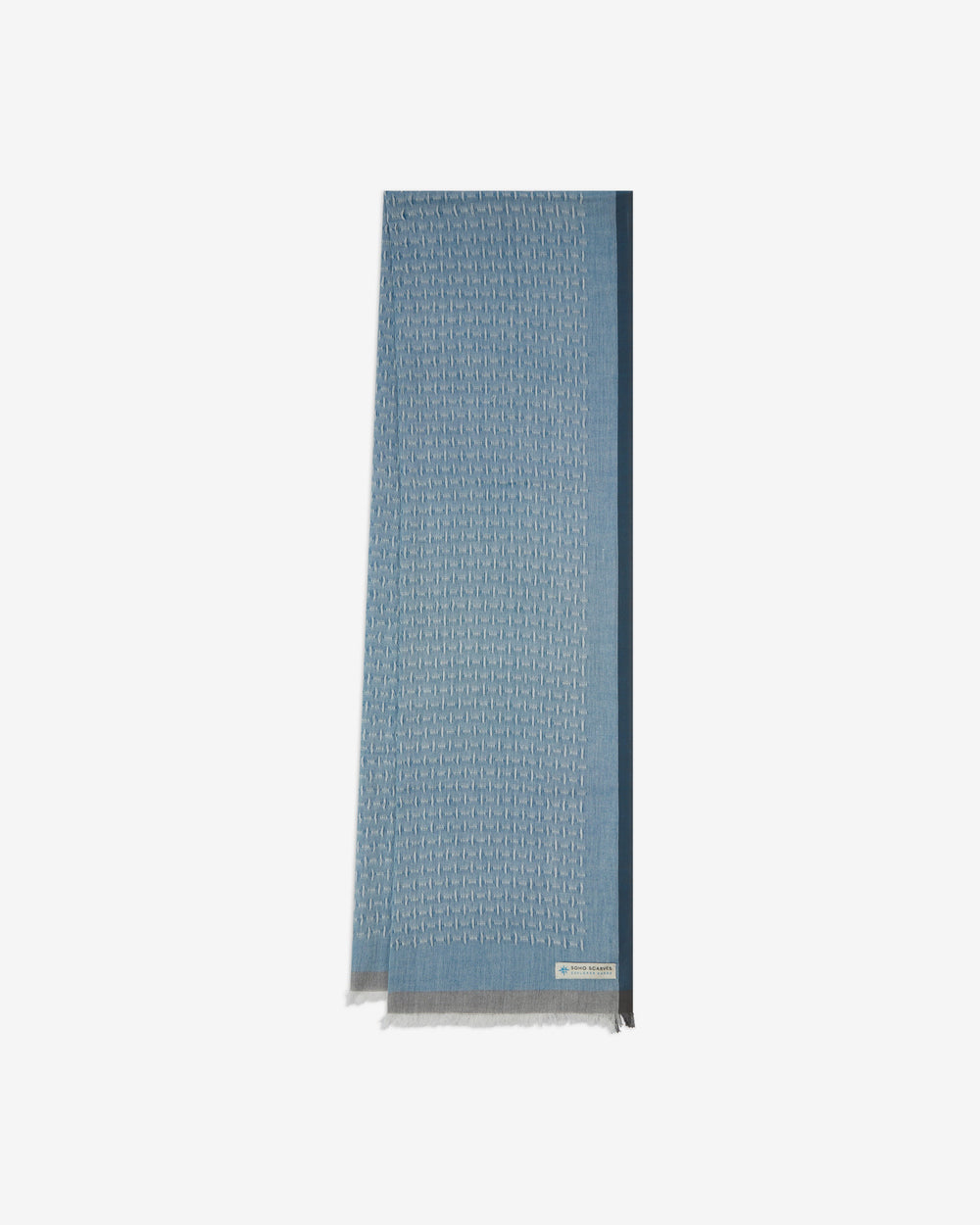 Cotton Explorer Scarf in Blue & Grey Weave | Soho Scarves