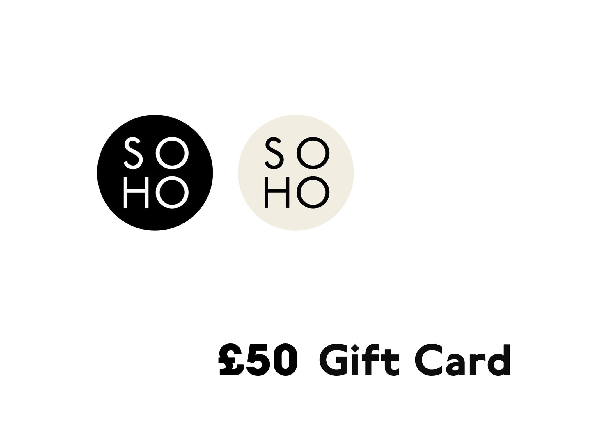 SOHO Scarves Gift Cards in £10, £25, £50 and £100 values